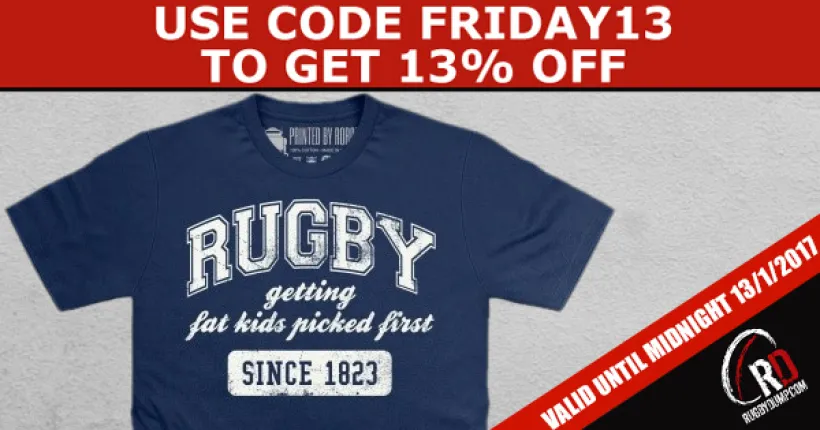 FREAKY FRIDAY discount on entire range of RD Merch, TODAY ONLY | Rugbydump