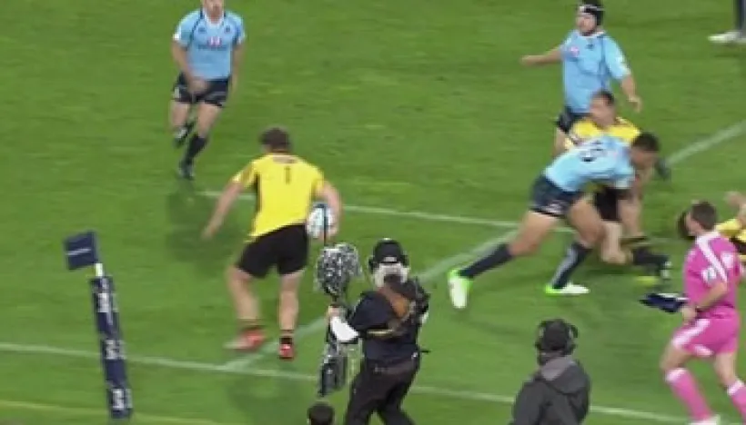 Reggie Goodes' catch and sprint down wing for great prop try | Rugbydump
