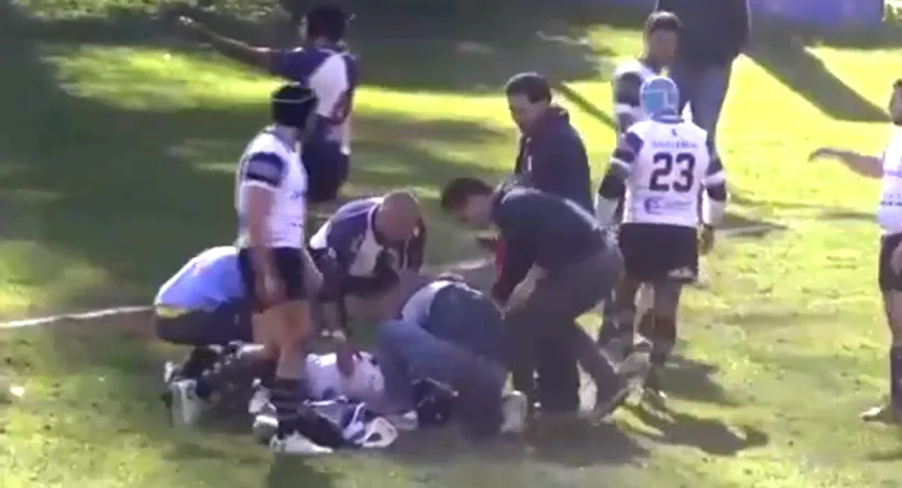 Player bizarrely knocked out cold from powerful kick he couldn't avoid ...