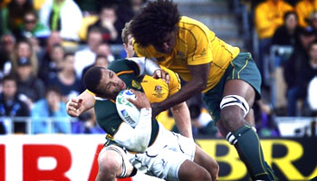 Radike Samo's big hit on Bryan Habana in RWC Quarter Final | Rugbydump