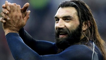 Sebastien Chabal big tackle on Sisa Koyamaibole of the Pacific ...