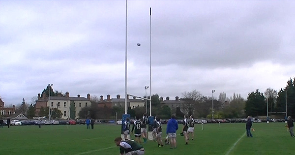 Conversion hits the posts an incredible four times before going over ...