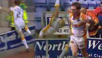 Justin Murphy flips over advertising boards! | Rugbydump