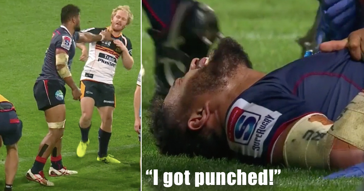'Toughest player on the field' reacts to being dropped by sneaky punch ...