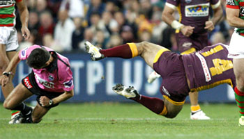 NRL ref knocked out cold following collision and knee to the head ...