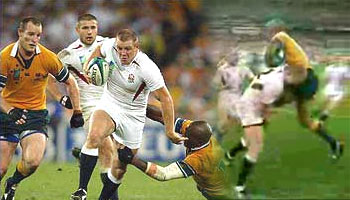 Mike Tindall tackle on George Gregan - 2003 RWC Final | Rugbydump