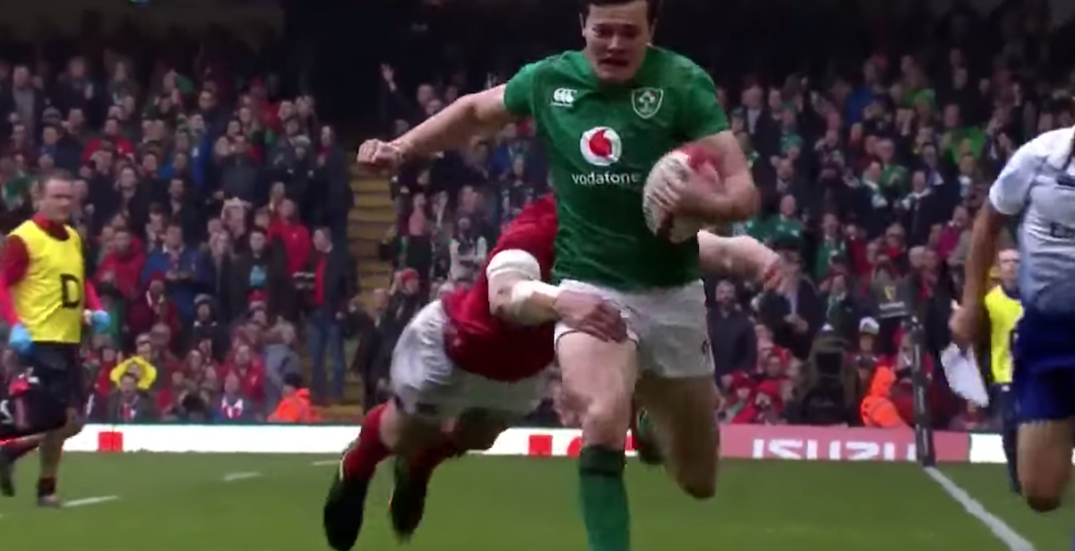 Relive this ICONIC try-saving tackle on world class winger in Cardiff ...