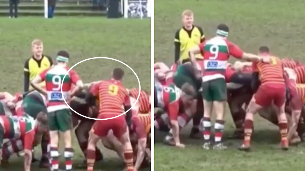 Scrum half accidentally punched by opposition prop at scrum time ...