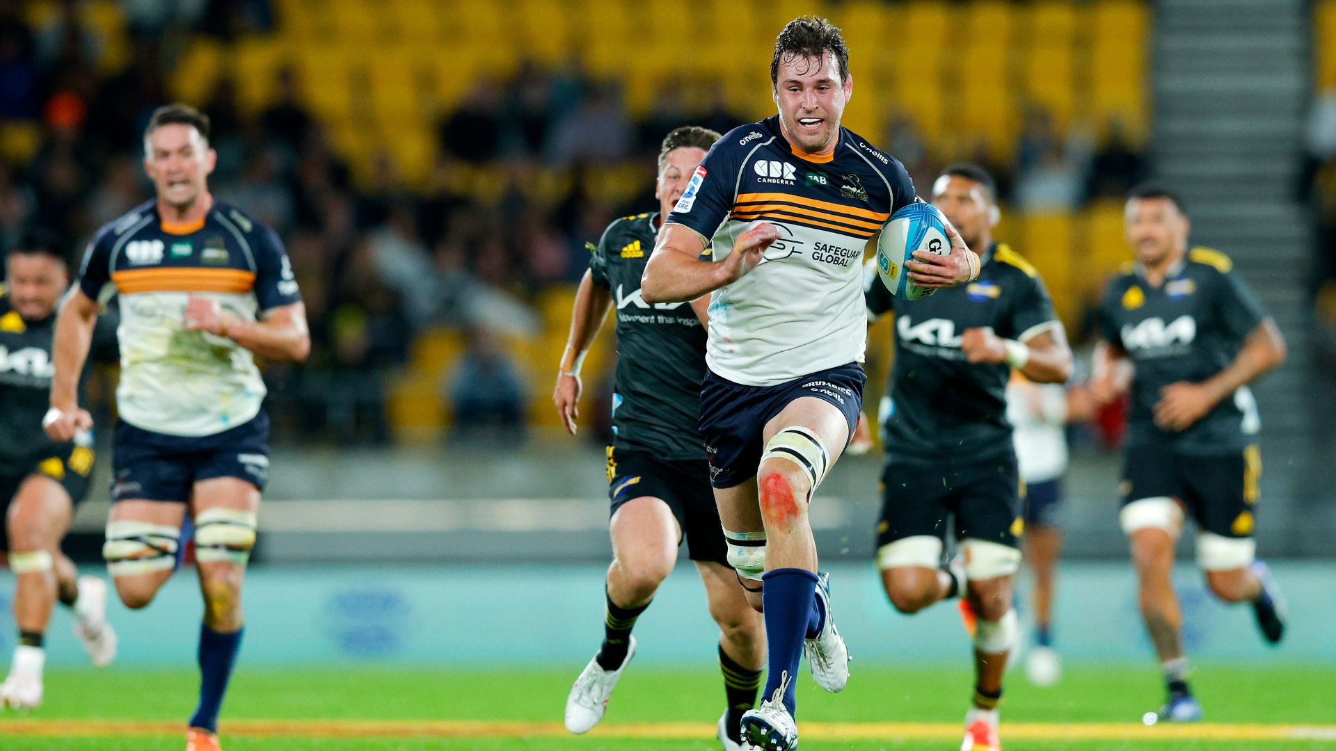 Wallabies Lock Scorches Hurricanes For 80m Solo Try | Rugbydump