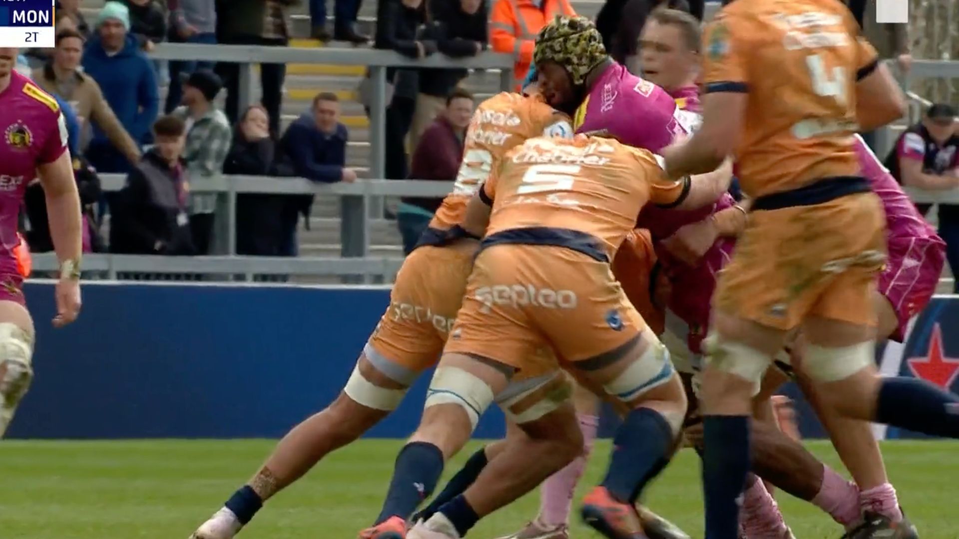 England And Montpellier Number Eight Zach Mercer Red Carded Against ...