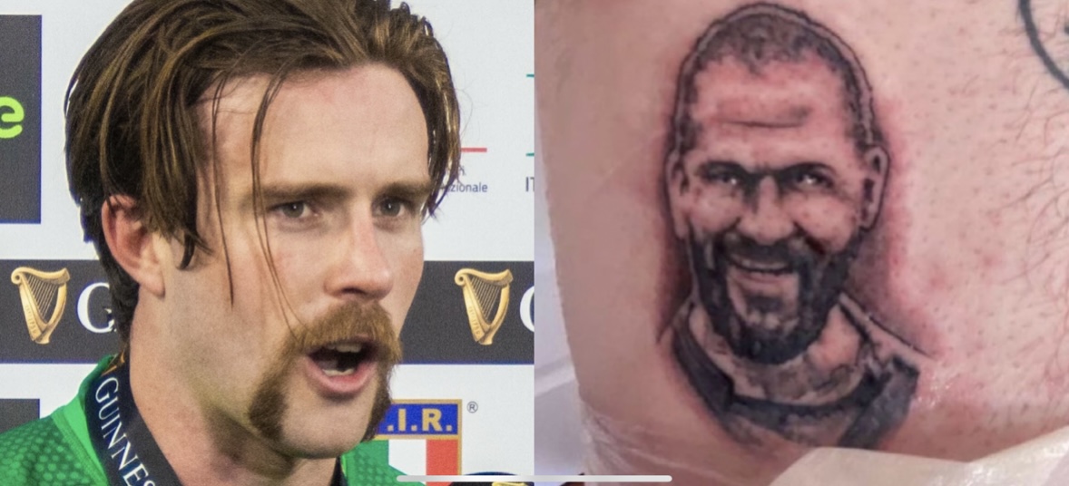 Mack Hansen gets Andy Farrell’s face tattooed on leg | Rugbydump