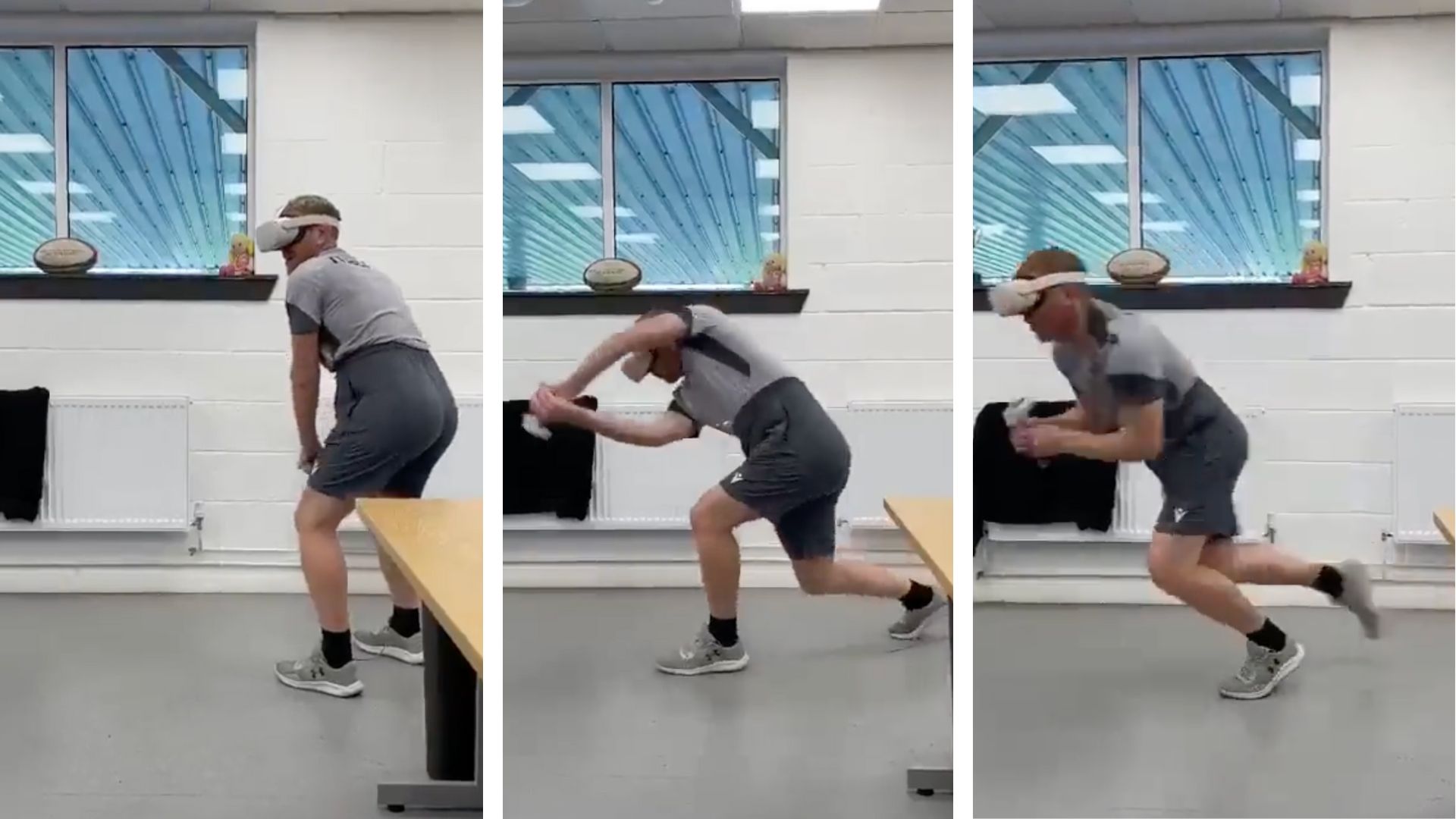 WATCH: Virtual reality goes wrong for Northampton Saints coach Sam ...