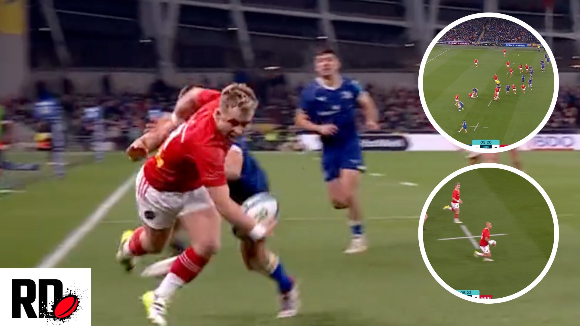 Craig Casey finishes scintillating Munster try vs Leinster | Rugbydump