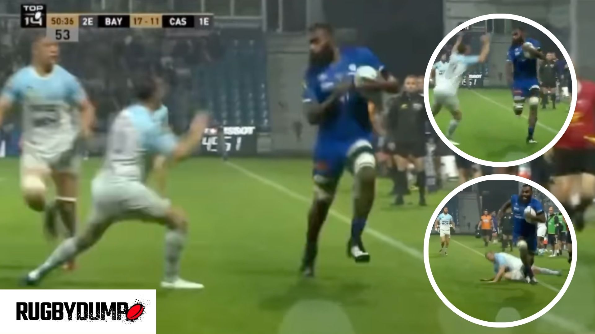 Former French star's 'tackle of the season attempt' goes viral | Rugbydump